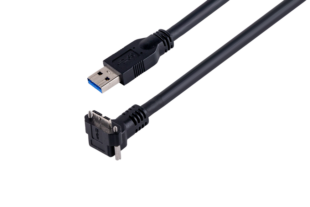 USB3.2 ACC High Flex/ Type-A to Micro-B Down Angeled with Screwlock – COMOSS ELECTRONICS